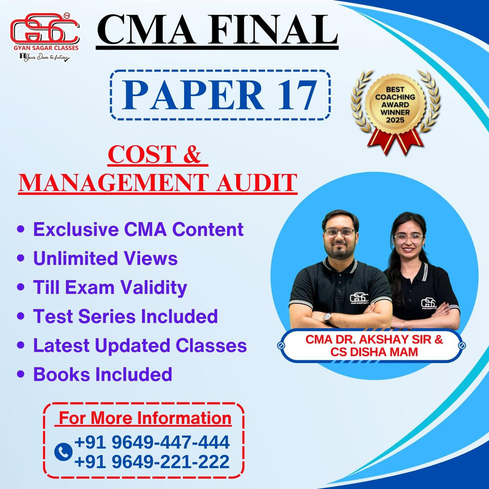 CMA Final Cost and Management Audit (CMAD) Online Classes - CMA Cart